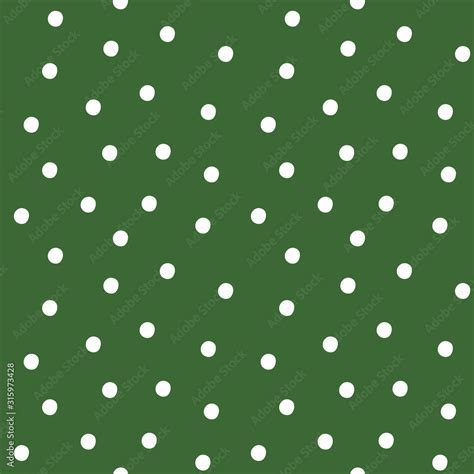 Cute Seamless Pattern With Polka Dot On Dark Green Vector Background For Wallpaper Fabric