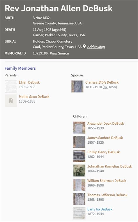 Rev Jonathan Allen Debusk 1832 1902 Memorial Find A Grave