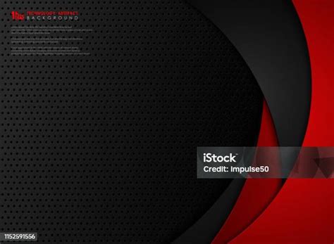 추상 기술 그라데이션 빨간색과 검은 색 템플릿 기하학 철강 배경입니다 삽화 벡터 Eps10 0명에 대한 스톡 벡터 아트 및 기타 이미지 Istock