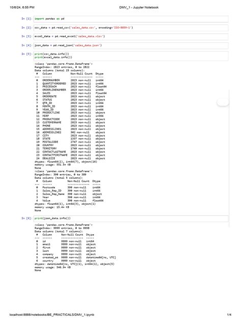 Dmv1 Jupyter Notebook Pdf Computer File Data Serialization Formats