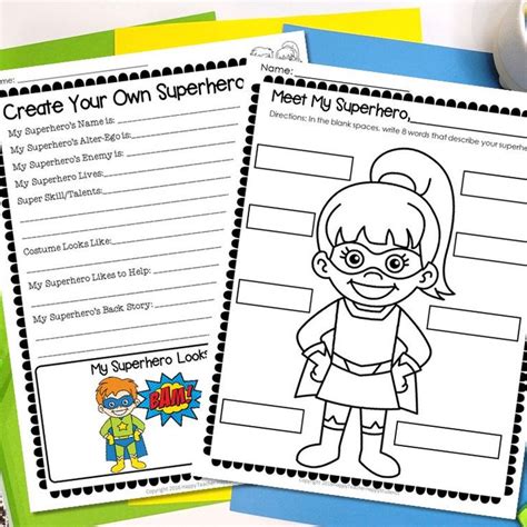 Create Your Own Superhero Writing Activity 6 Superhero Themed