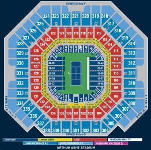 Us Open Interactive Seating Chart Arthur Ashe Stadium