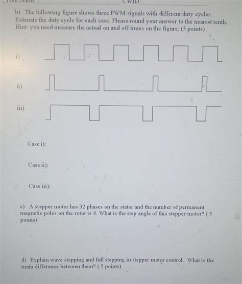 Solved B The Following Figure Shows Three PWM Signals With Chegg