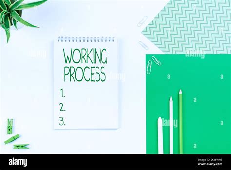 Sign Displaying Working Process Word Written On Working Process Multiple Assorted Collection