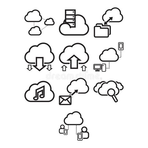 Cloud Computing Icon Set Stock Illustration Illustration Of Logo 258591919