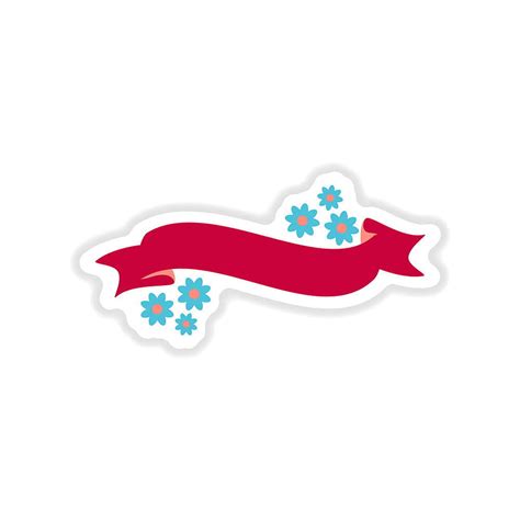 흰색 배경 꽃 화 환 벡터에 종이 스티커 Ai Eps Uidownload