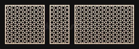 Laser Cut Panels Vector Ornament In Islamic Style Elegant Floral Grid Pattern Stock Vector
