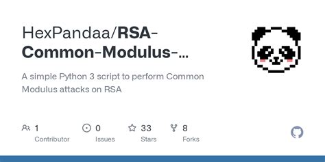 Github Hexpandaarsa Common Modulus Attack A Simple Python 3 Script