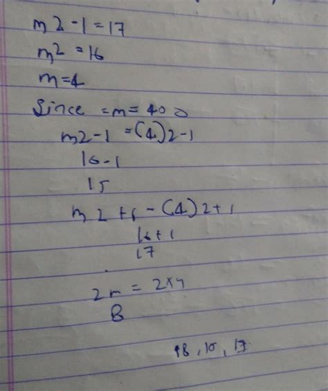 Find Pythagoras Triplet Whose One Member Is 17