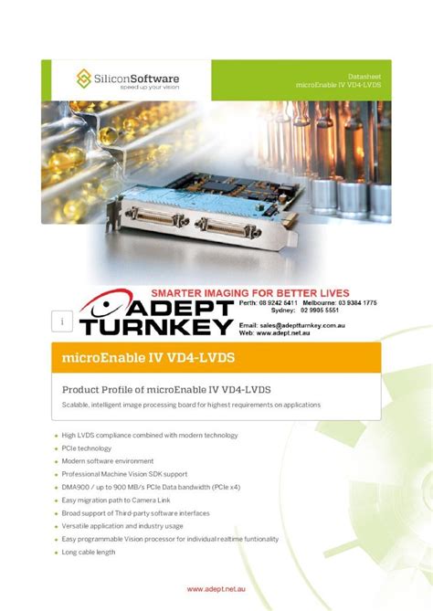 pdf microenable iv vd4 lvds · pdf filedatasheet microenable iv vd4 lvds camera interface