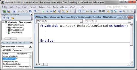 Run A Macro When A User Does Something In The Workbook In Excel