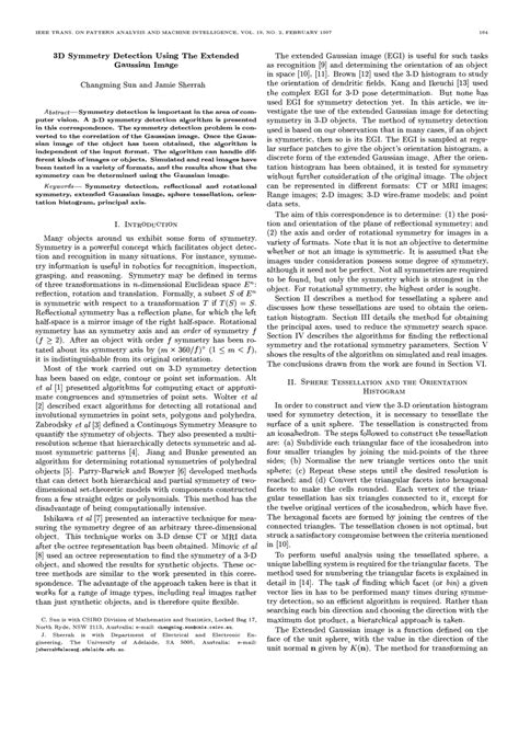Pdf 3d Symmetry Detection Using The Extended Gaussian Image