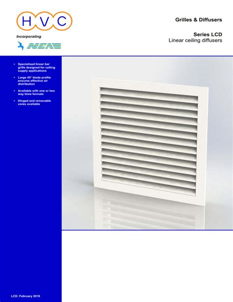 Hvc Series Lcd Linear Ceiling Diffusers