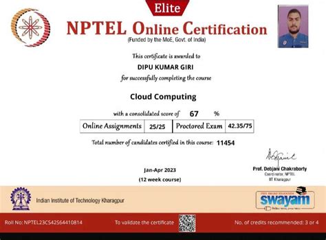 Dipu Kumar Giri On Linkedin Nptel Cloudcomputing Certificate With Indian Institute Of Technology