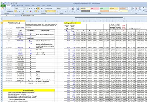 Projection Spreadsheet In Coordinate System Evaluating Map Projection