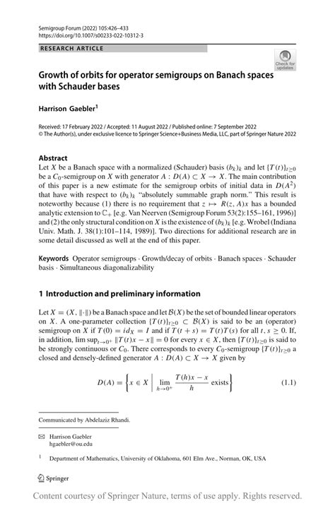 Growth Of Orbits For Operator Semigroups On Banach Spaces With Schauder