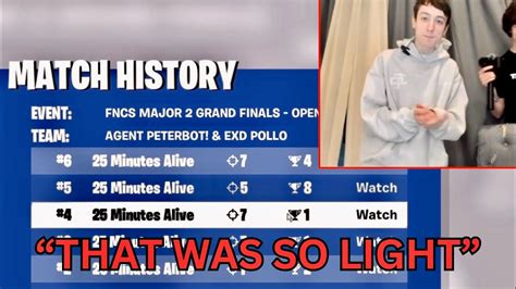 Peterbots Reaction After Dominating Fncs Grands Day 1 Youtube