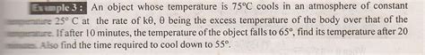 Solved An Object Whose Temperature Is C Cools In An Chegg