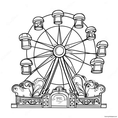 Colorful County Fair Rides Coloring Page 45684 36126