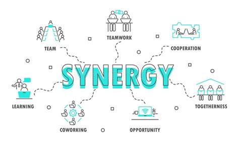 Synergy Icons Text Stock Vector Illustration Of Work 272604034