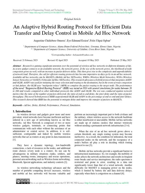 An Adaptive Hybrid Routing Protocol For Efficient Data Transfer And