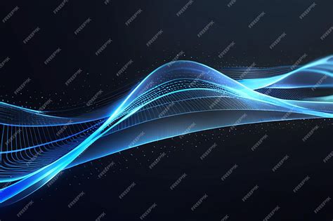 Abstract Technology Background Digital Blue Particle Wave Sound Structure Visualization