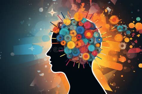 Synaptic Symphony An Abstract Representation Of Cognitive Function Stock Illustration