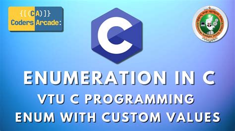 enum with custom values enumerations in c language vtu c programming youtube