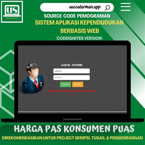jual source code aplikasi kependudukan berbasis web codeigniter