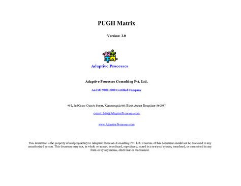 Pugh Matrix Template Excel Xls