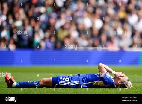 Leicester Citys Jutta Rantala Reacts During The Adobe Womens Fa Cup Semi Final Match At The