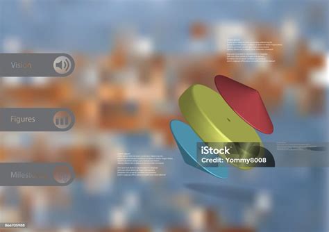 3d 그림 Infographic 템플릿 두 콘 비스듬히 간단한 기호 및 사이드 바에서에 샘플 텍스트 배열 사이 실린더의 모티브 흐리게 사진 배경으로 사용입니다 0명에 대한