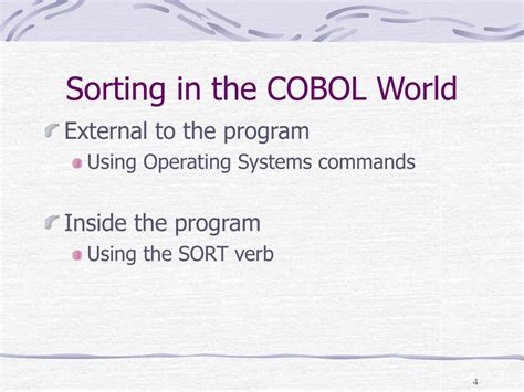 Ppt Sorting In Cobol Powerpoint Presentation Free Download Id3375384