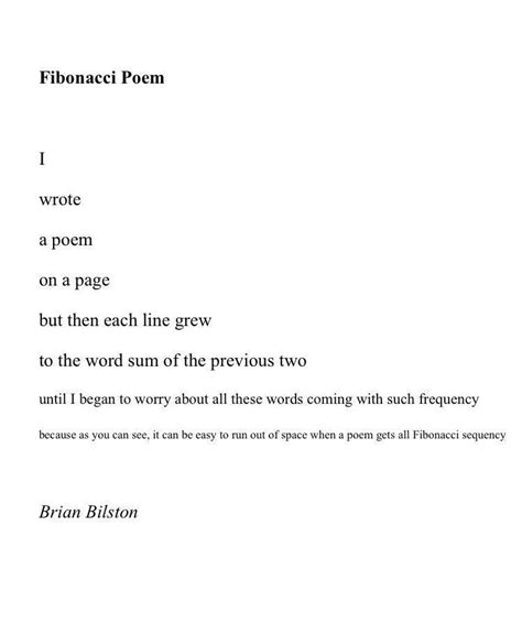 Fibonacci Sequence Poem