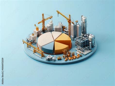Automated Manufacturing Plant Visualized As A Pie Chart Showing Production Costs And Output
