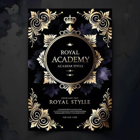 A Black And Gold Poster For Royal Awards Premium Ai Generated Image