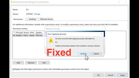 Fixed Failed To Enumerate Objects In The Container Access Is Denied Youtube