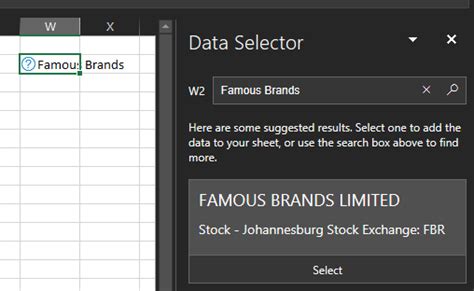 Microsoft Excel Stock Types Financial Data In Microsoft Excel