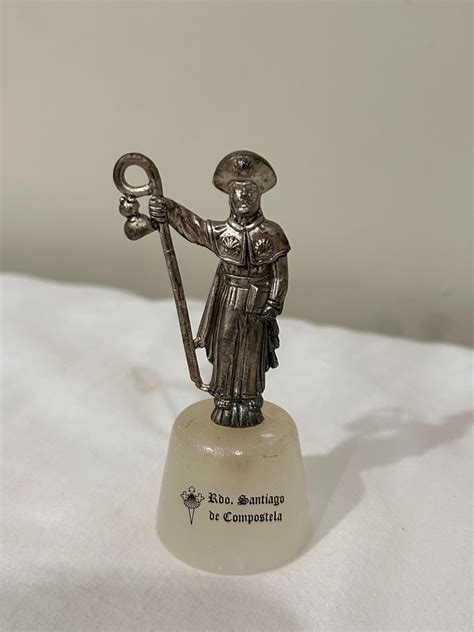 Saint Santiago De Compostela Silver Plated Religious Statue Art Metal