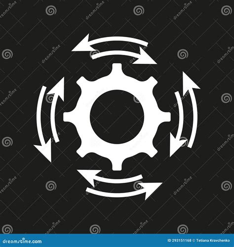 Workflow Process Icon Gear Cog Wheel With Arrows Vector Illustration EPS Stock