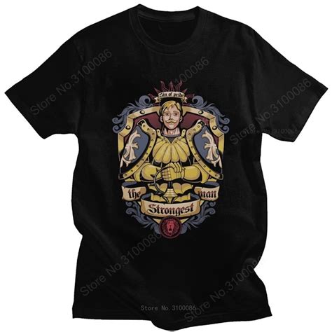 Seven Deadly Sins Escanor เสื้อยืดผู้ชาย Pre Shrunk Cotton Lion Sin Of