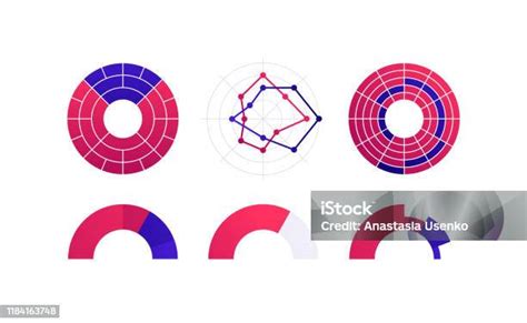 금융 차트 색상 아이콘의 집합입니다 팬 게이지 레이더 및 히트 맵 다이어그램 레이더에 대한 스톡 벡터 아트 및 기타 이미지 레이더 그래프 차트 Istock