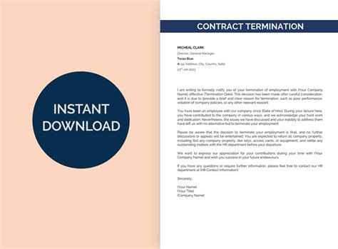 Termination Letter Template Termination Letter Template For Employee