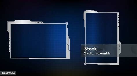 추상 블루 배경 디스플레이의 미래 공상 과학 소설 Hud 프레임 프로필 프레임에 대한 스톡 벡터 아트 및 기타 이미지 프레임 테크놀로지 헤드업 디스플레이 그래픽