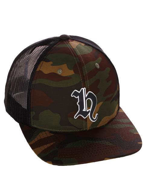 Daxton Classsic Baseball Trucker Hat Old English A To Z Letters Numbers