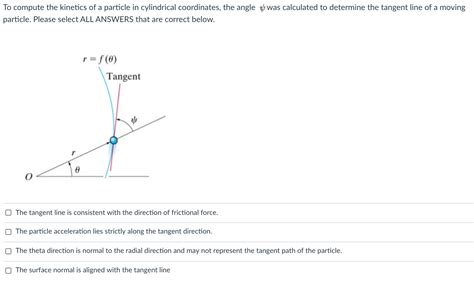 Solved To Compute The Kinetics Of A Particle In Cylindrical