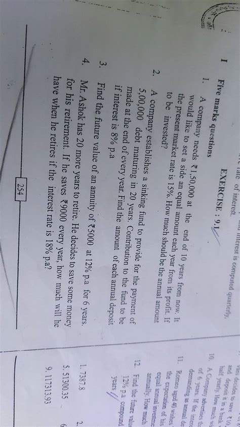 Exercise 91 I Five Marks Questions Filo