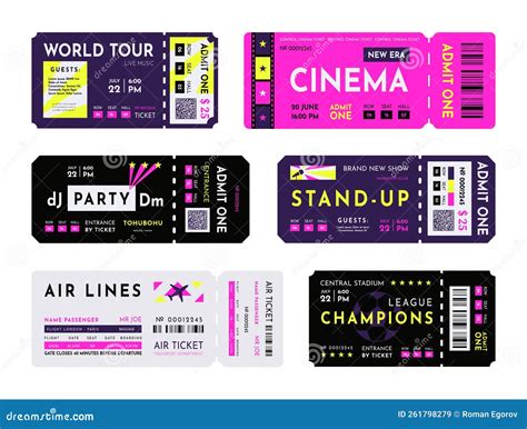 Concert Or Festival Ticket Event Coupon Template Cinema Or Music Party Entry Pass Soccer