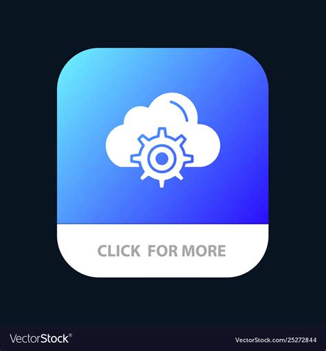 Cloud Setting Gear Computing Mobile App Icon Vector Image