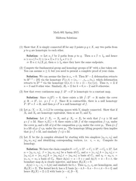 Midterm 601 Solutions Pdf Mathematical Analysis Topology